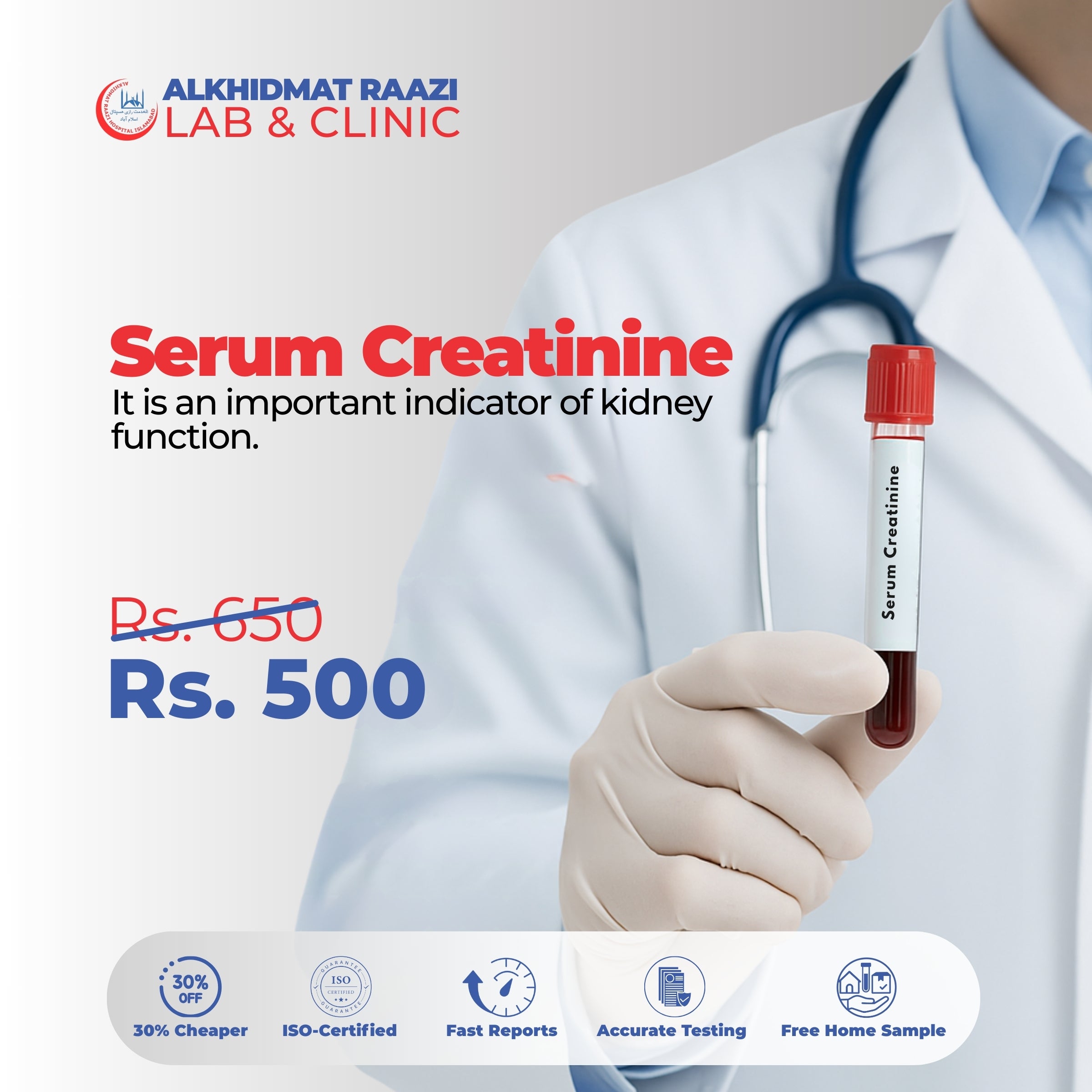 Serum Creatinine Test | Raazi Labs – Alkhidmat Raazi Lab